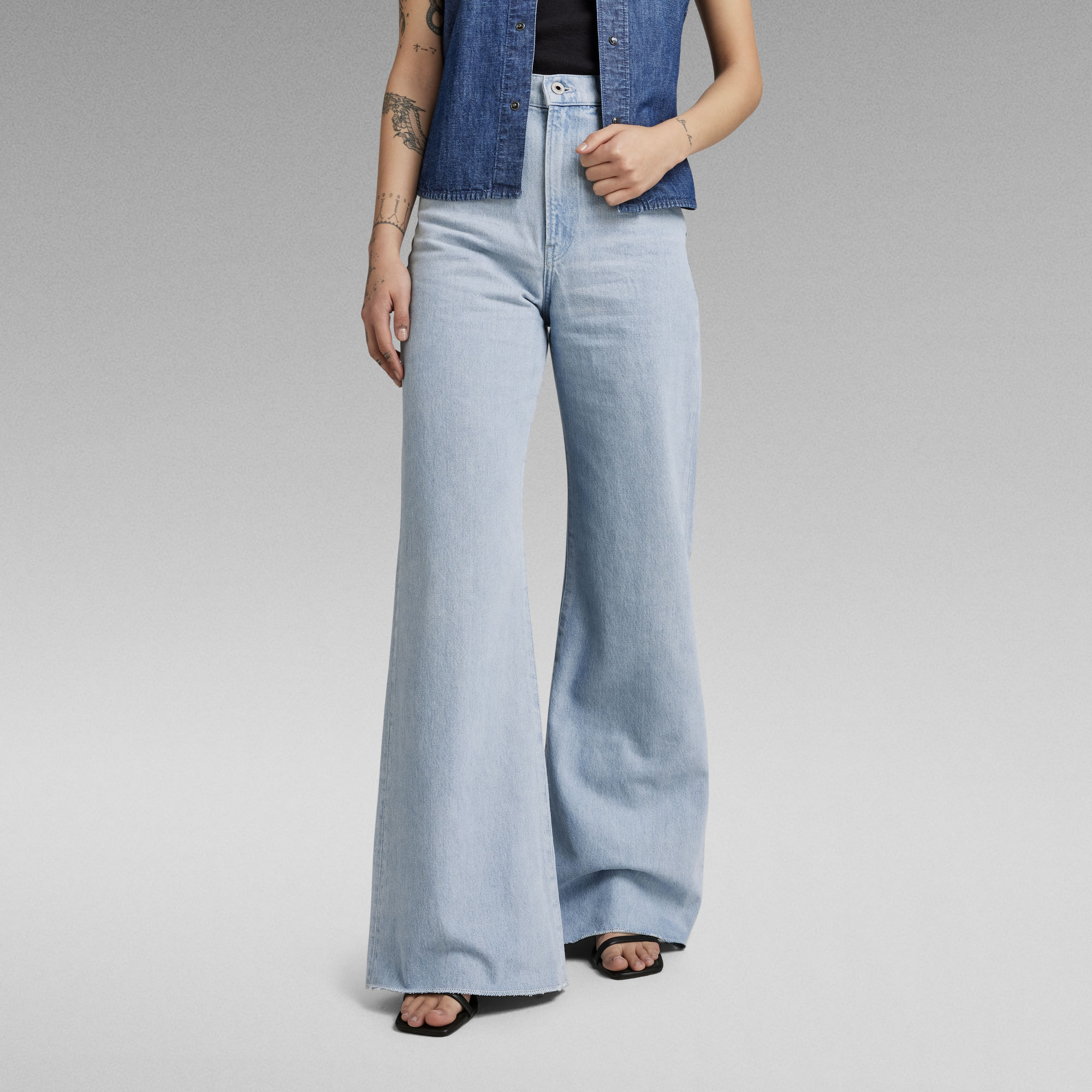 Deck Ultra High Wide Leg Jeans | Women | Light blue | G-Star RAW®