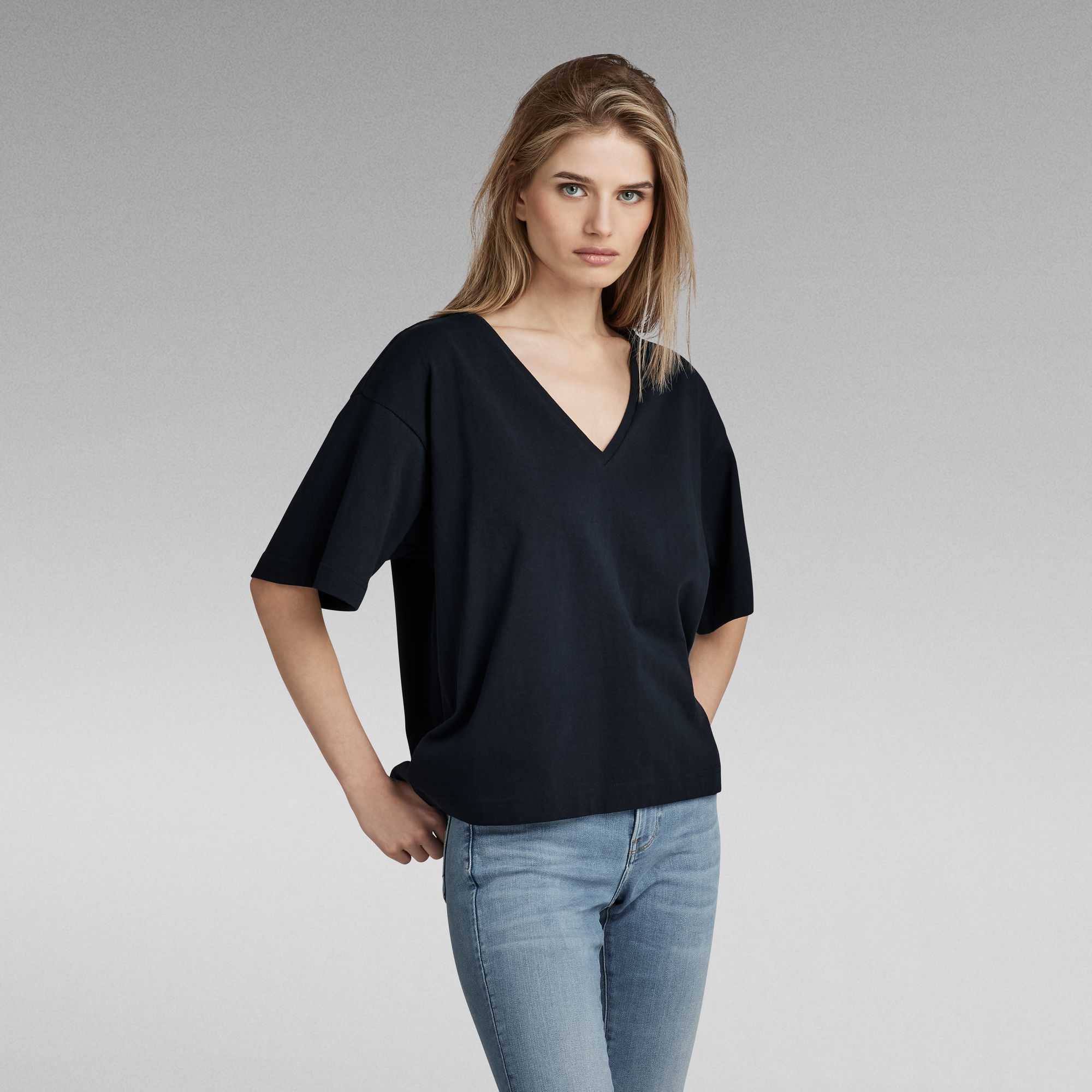 Deep V-Neck Loose Top | Dark blue | G-Star RAW®