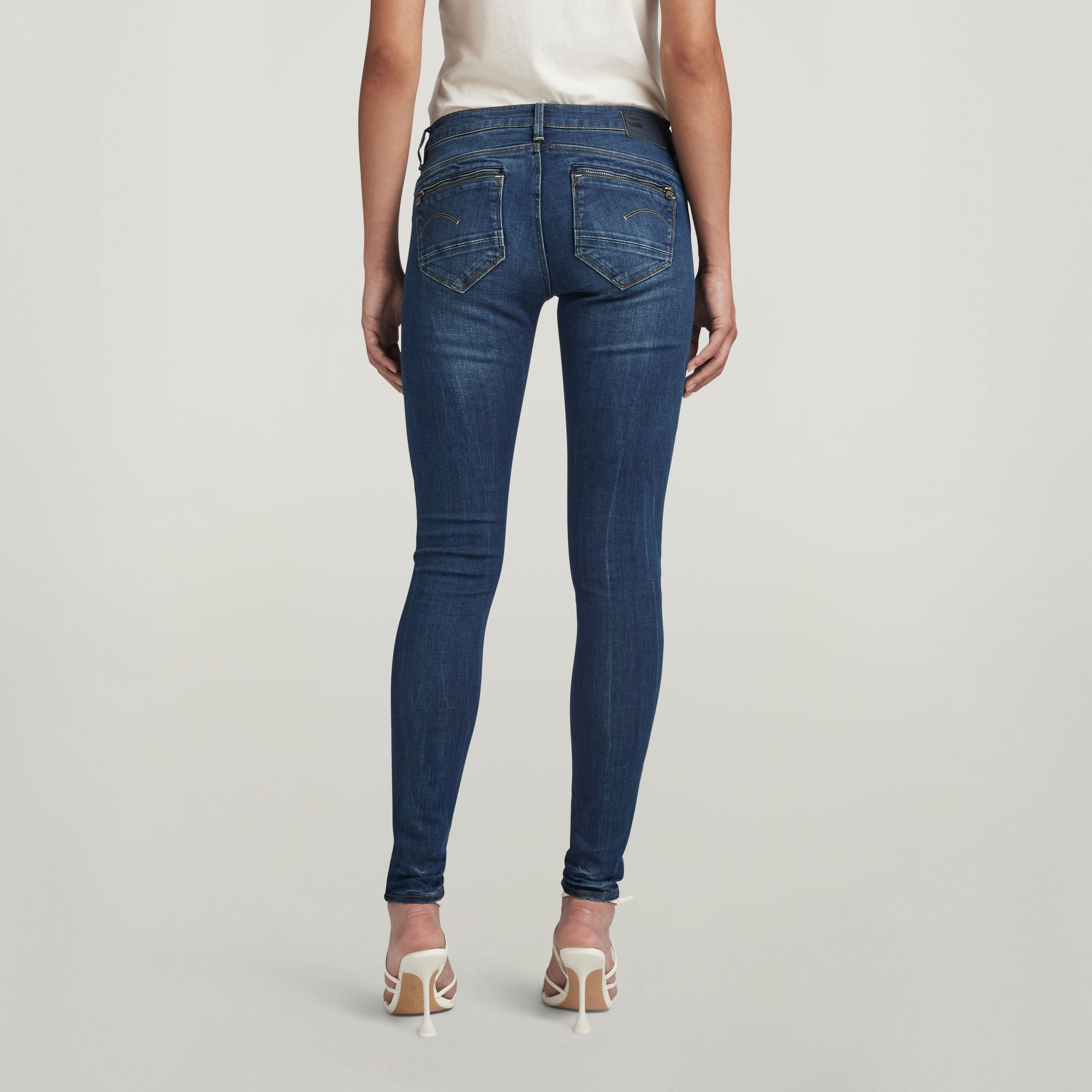 Midge Zip Mid-Waist Skinny Jeans | Dark blue | G-Star RAW®