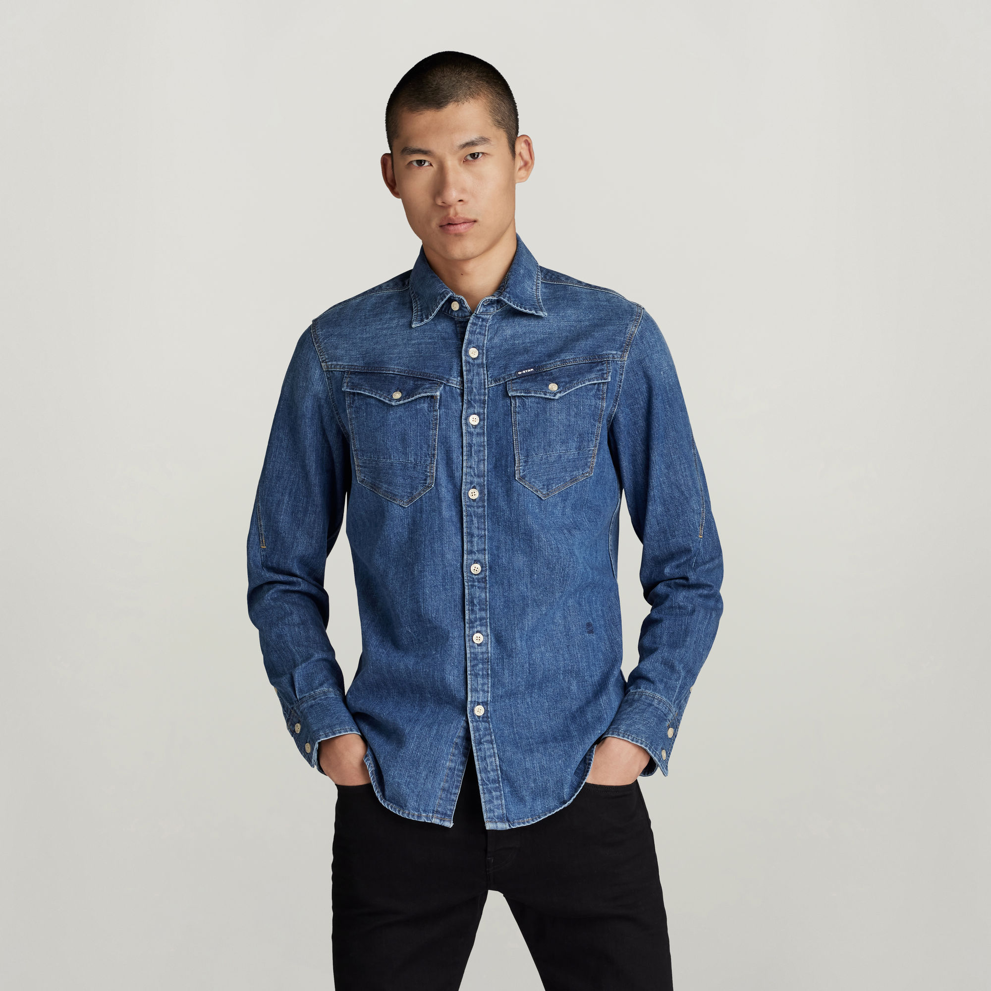 Arc 3D Slim Shirt | Medium blue | G-Star RAW® US