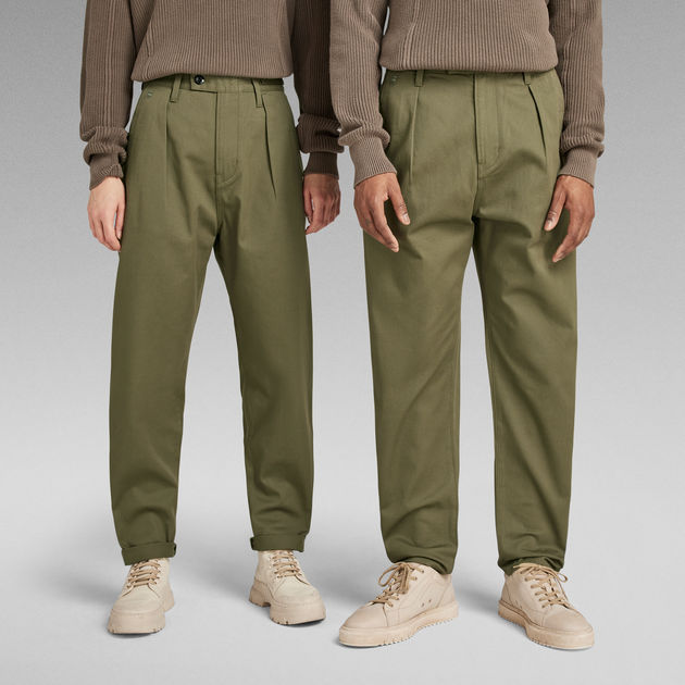 Chino Unisex Relaxed Plisse Vert G STAR CA
