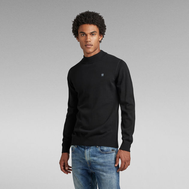 Classic Sport Mock Knitted Sweater | Black | G-STAR® US