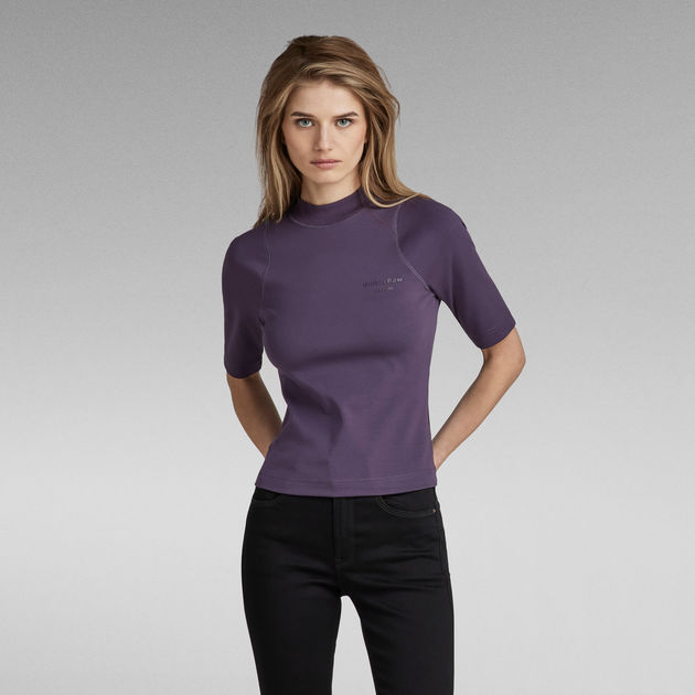 Cycling Ultra Slim Cropped T-Shirt | Purple | G-STAR® ZA