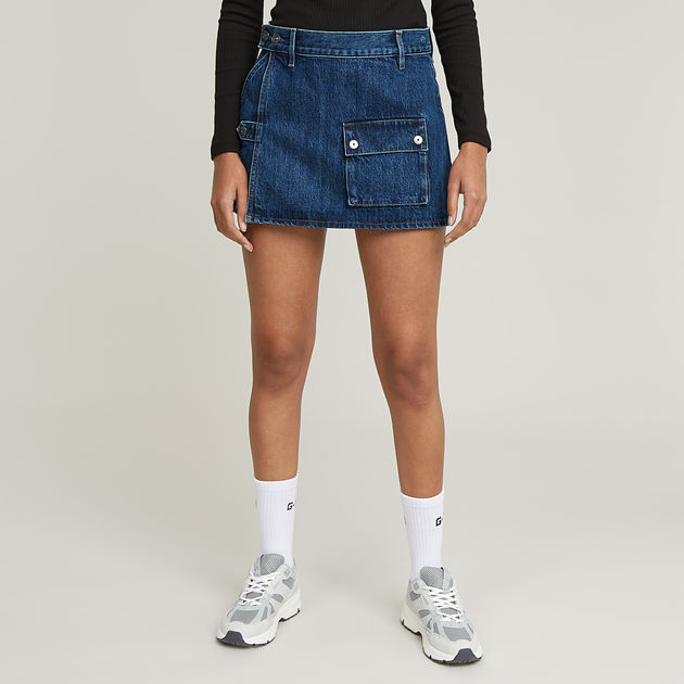 Micro Denim Skort | Dark blue | G-STAR® US