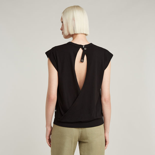 Open Back Loose Sleeveless Top | Zwart | G-STAR® NL
