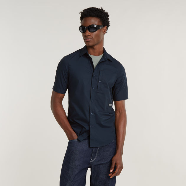 G4A Slim Shirt Dark blue G STAR CA