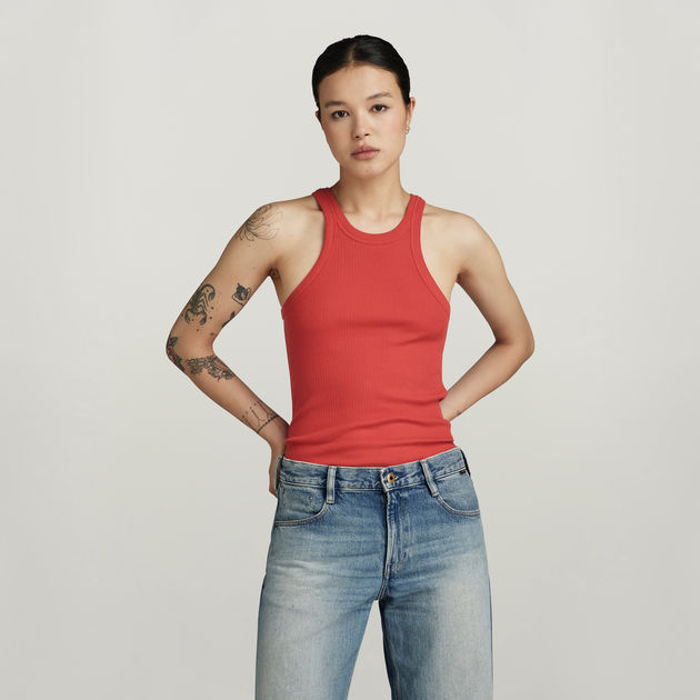 Italian Army Ultra Slim Tank Top Red G STAR CA