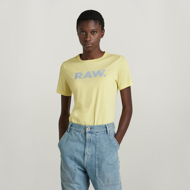 RAW. Slim T Shirt Yellow G STAR CA