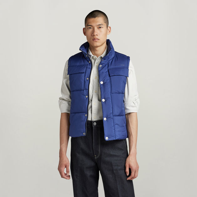 Foundation Padded Vest | Medium blue | G-STAR® US