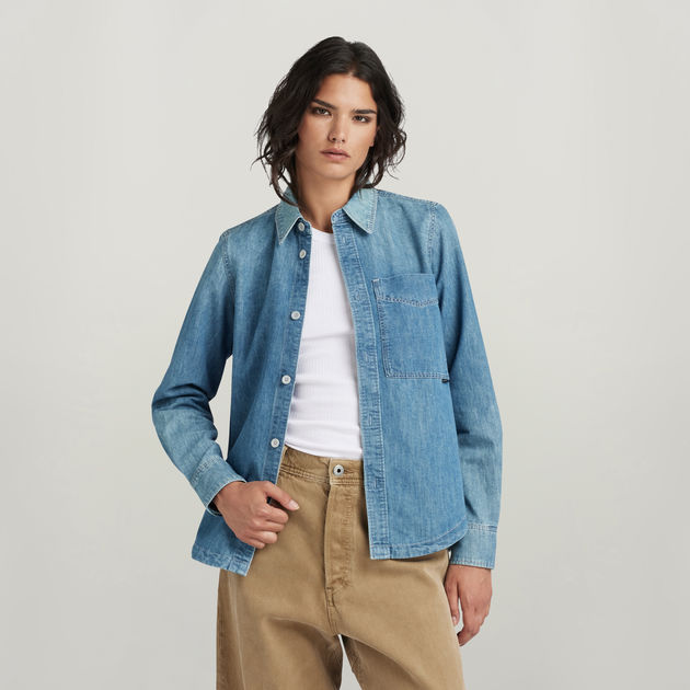Premium 1-Pocket Shirt | Medium blue | G-STAR® US