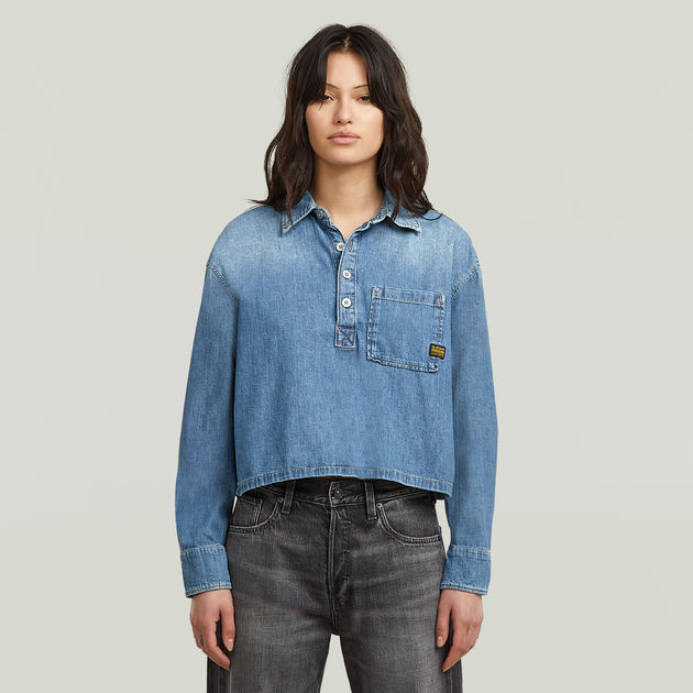 Boxy Day Shirt | Medium blue | G-STAR® ZA