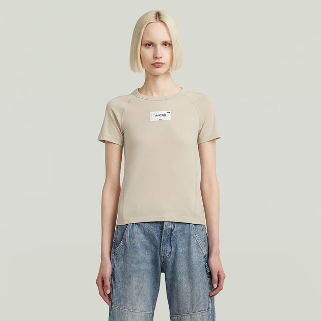 Embro Patch Slim T-Shirt | Beige | G-STAR® GB