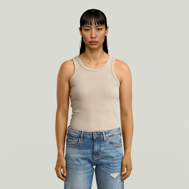 Ribbed Tanktop | Beige | G-STAR® US