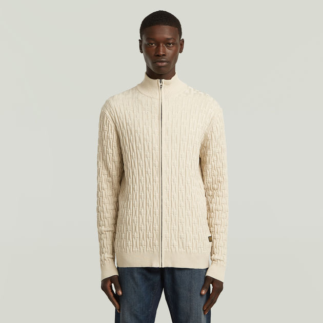 Chain Structure Cardigan Knit | White | G-STAR® US