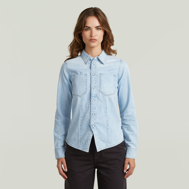Kick Slim Shirt | Light blue | G-STAR® AU
