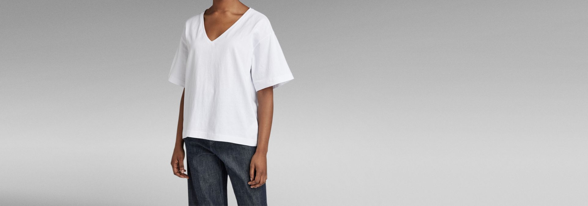 Deep V-Neck Loose Top | White | G-Star RAW®