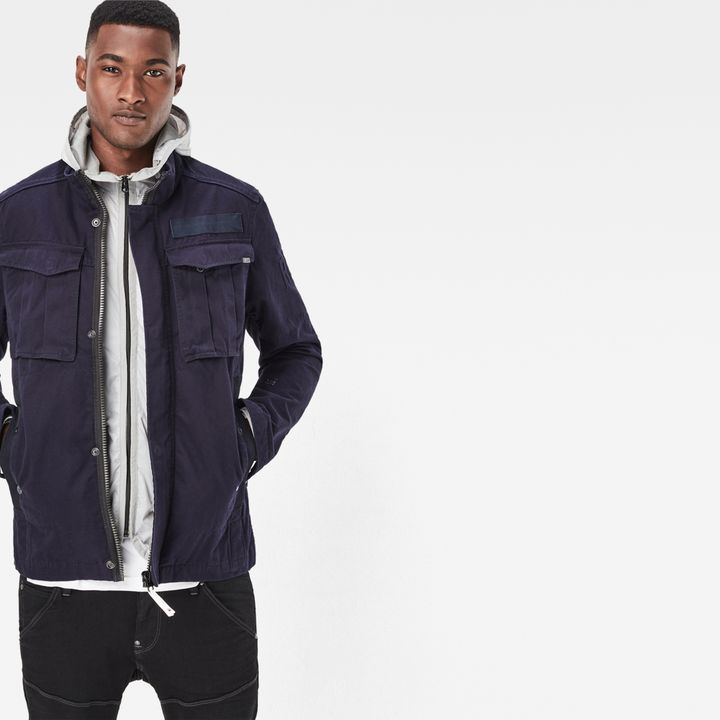 Rovic Hooded Liner Overshirt Dark blue G STAR US