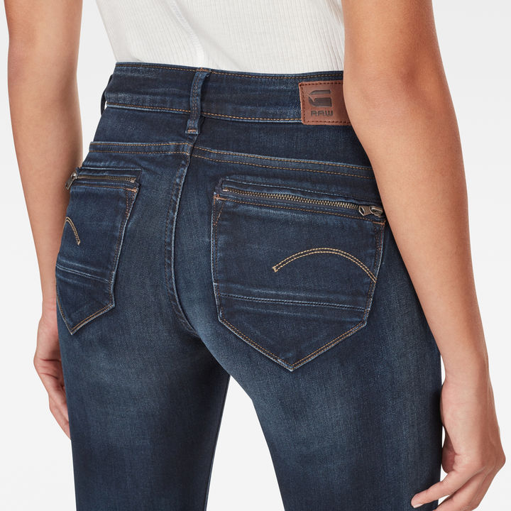 Midge Zip Mid Waist Skinny Color Jeans