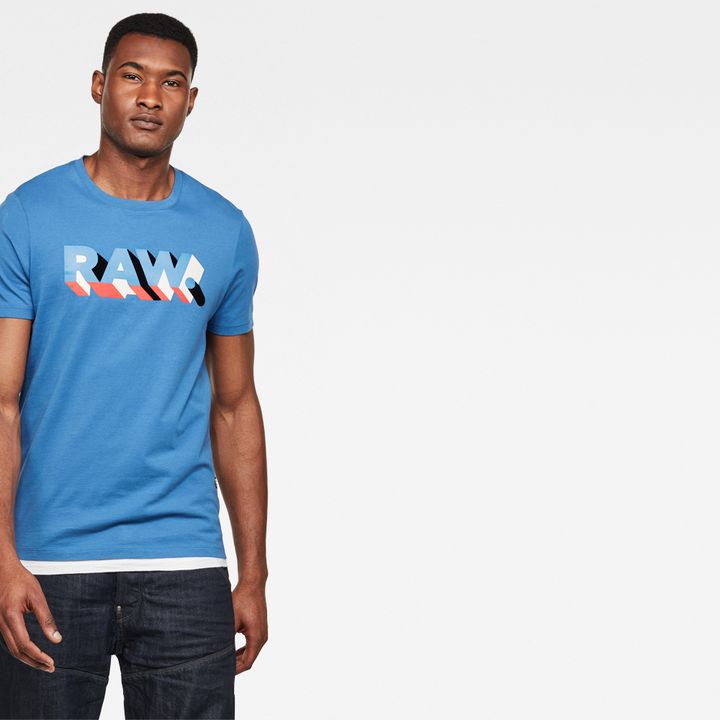 G star raw blue t shirt store