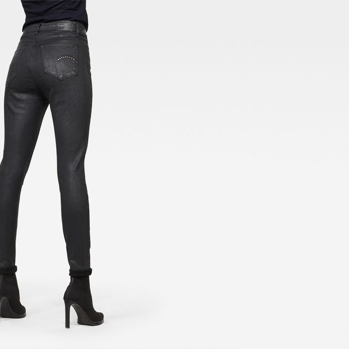 G Star Shape Studs High Super Skinny Jeans Black G STAR SG