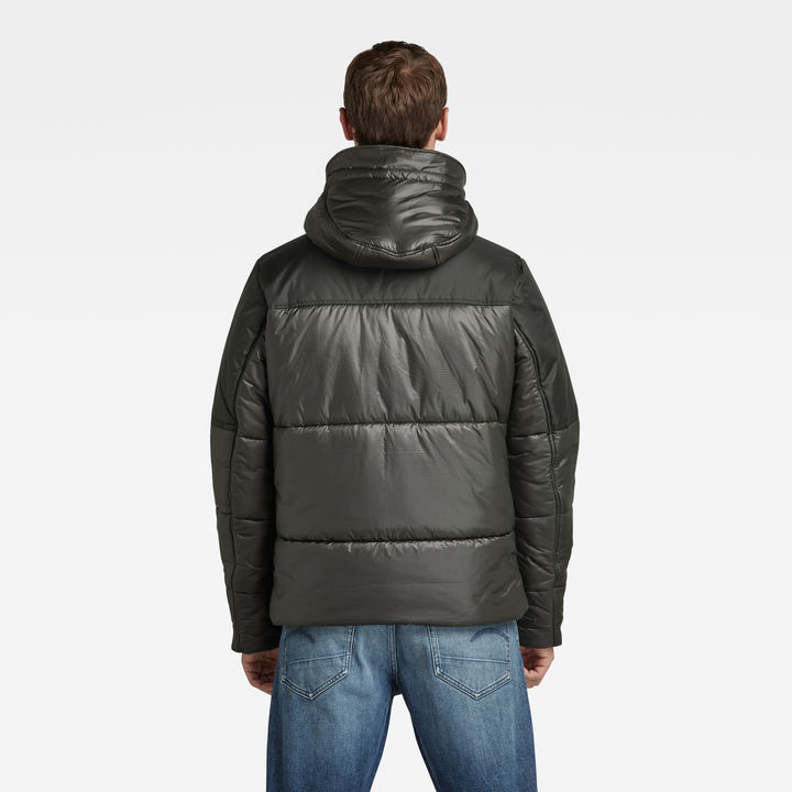 Quilted Hooded Puffer Jacket Grey G STAR CA
