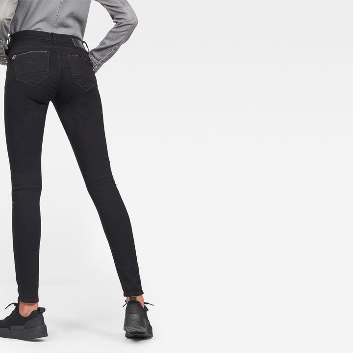 Midge Zip Mid Skinny Jeans Black G STAR CA