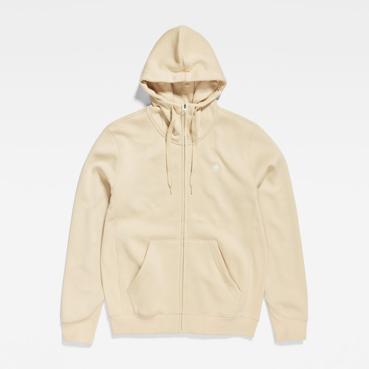 G star Premium Core Full Zip Sweatshirt Beige S Man