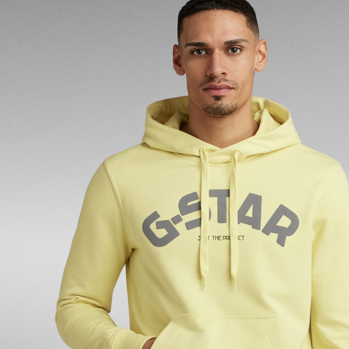 Puff Logo Hooded Sweater Yellow G STAR US