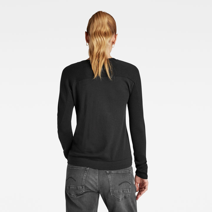 Core Henley Knitted Sweater Black G STAR US