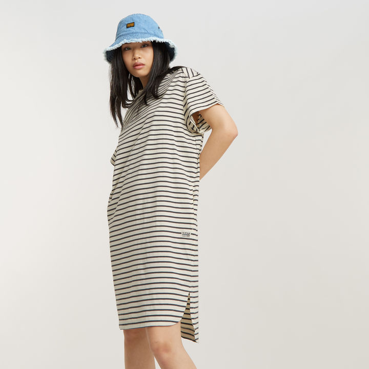 Striped Loose T Shirt Dress Multi color G STAR CA