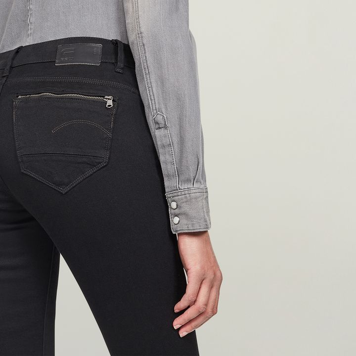 Midge Zip Mid Skinny Jeans Black G STAR CA