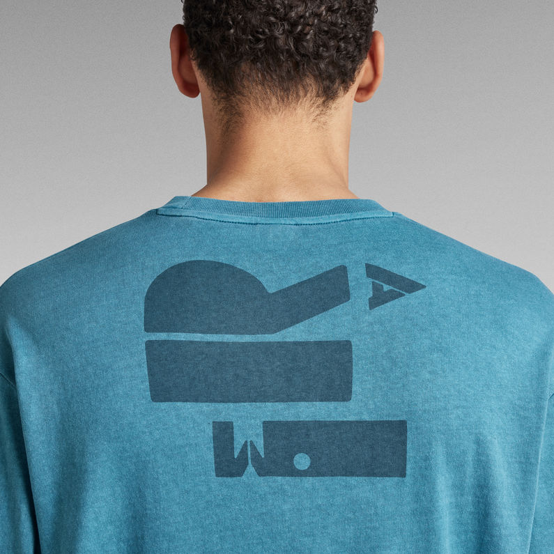 Back Typography Boxy T-Shirt | Medium blue | G-STAR® ZA