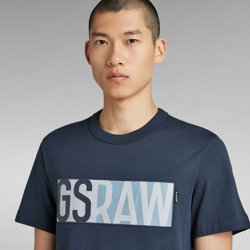 GS RAW Denim Logo T-Shirt | Medium blue | G-Star RAW® US