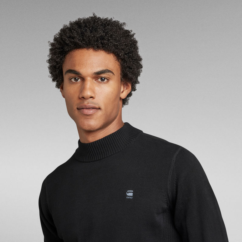 Classic Sport Mock Knitted Sweater | Black | G-STAR® US