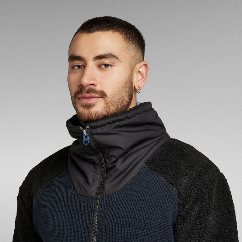 Dast Shearling Zip Thru Knit | Dark blue | G-STAR® US