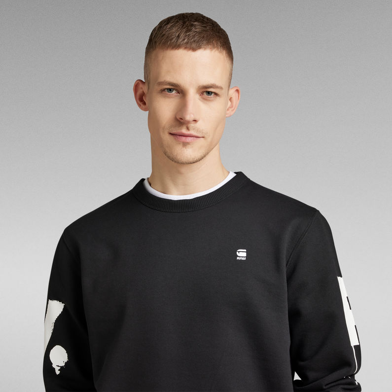 Raw. Drip Back Graphic Sweater | Black | G-Star RAW® US
