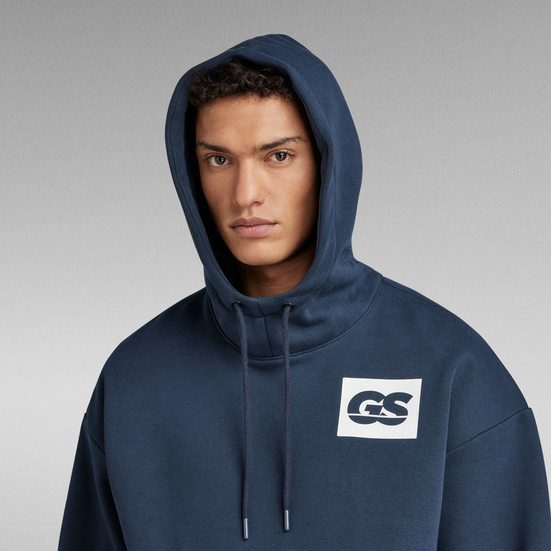 GS Raw Back Graphic Loose Hoodie | Dunkelblau | G-Star RAW® DE