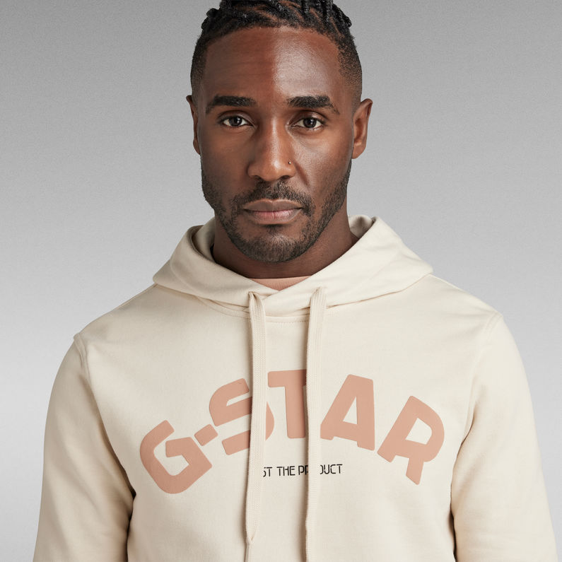 Puff Logo Hooded Sweatshirt | Weiß | G-STAR® DE