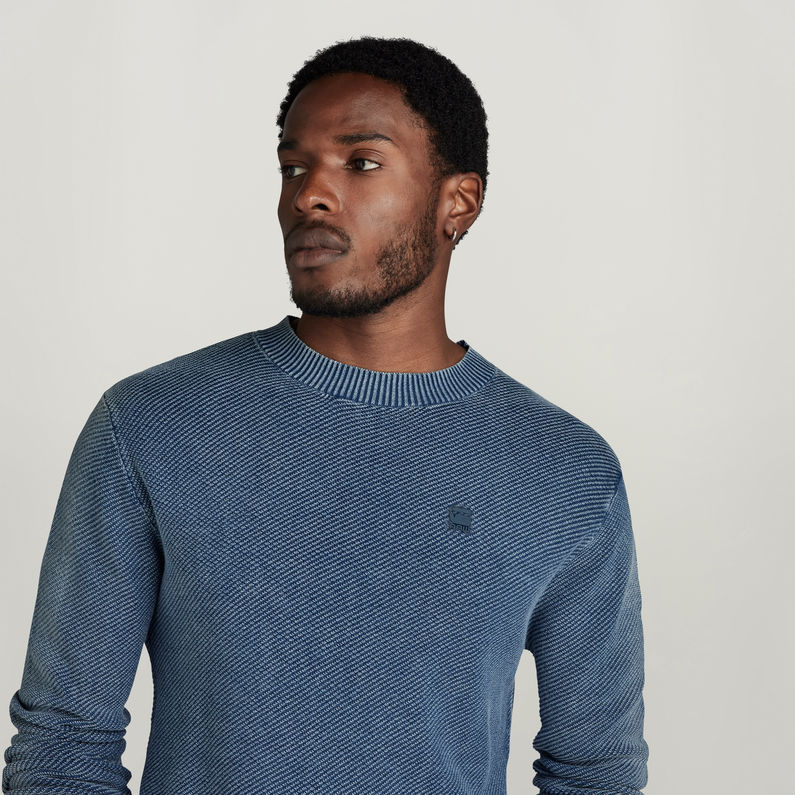 Indigo Moss Knitted Sweater | Medium blue | G-Star RAW® IE