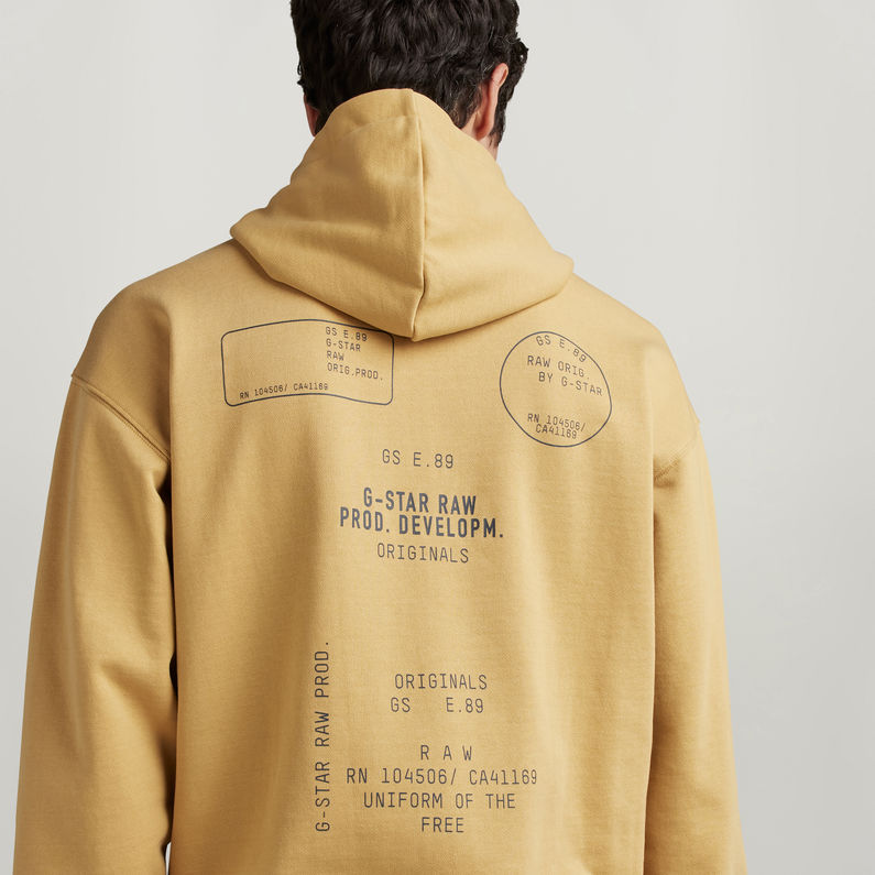 Back Graphic Loose Hooded Sweater | Beige | G-STAR® US