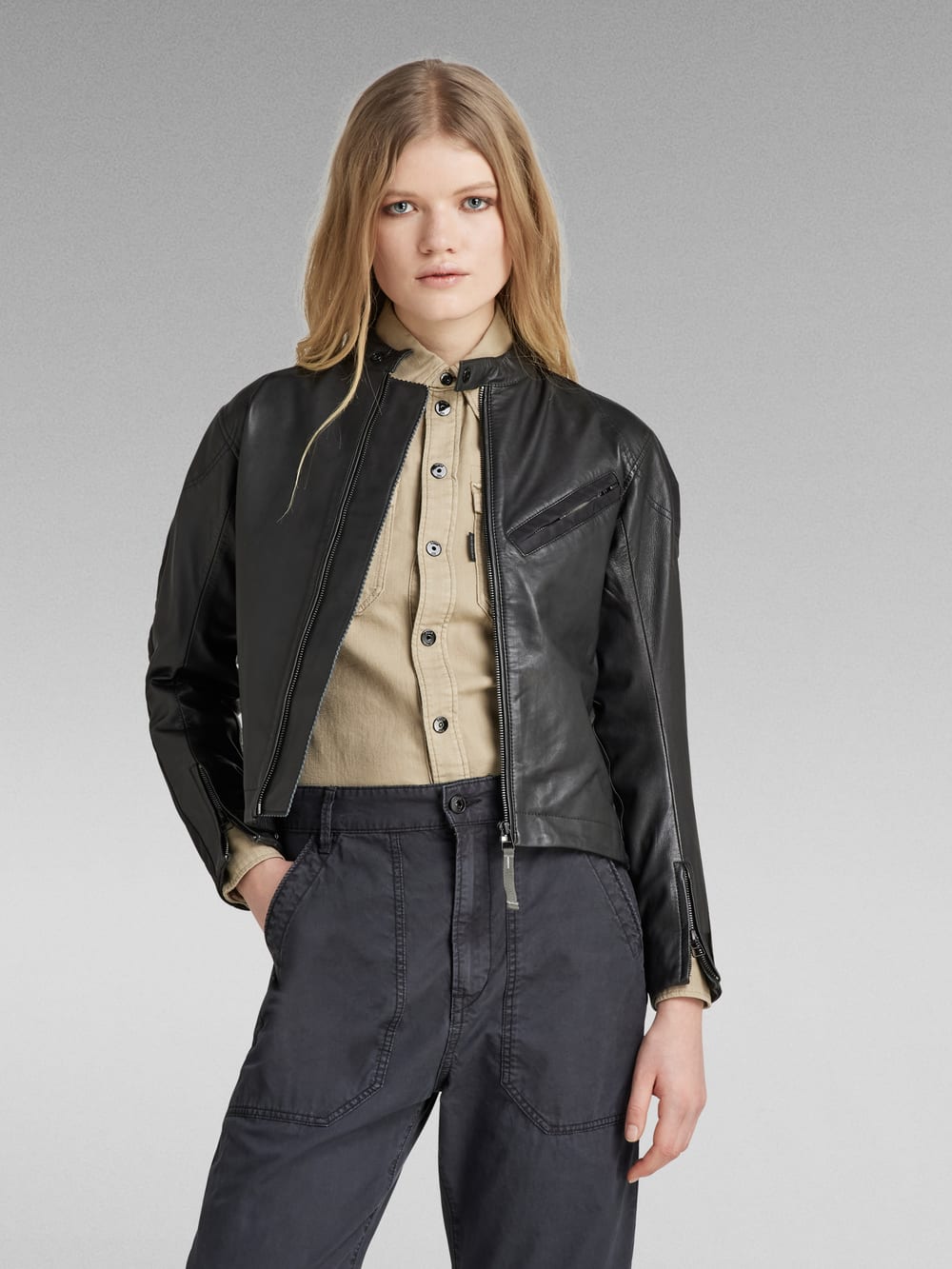 G star leather jacket womens store