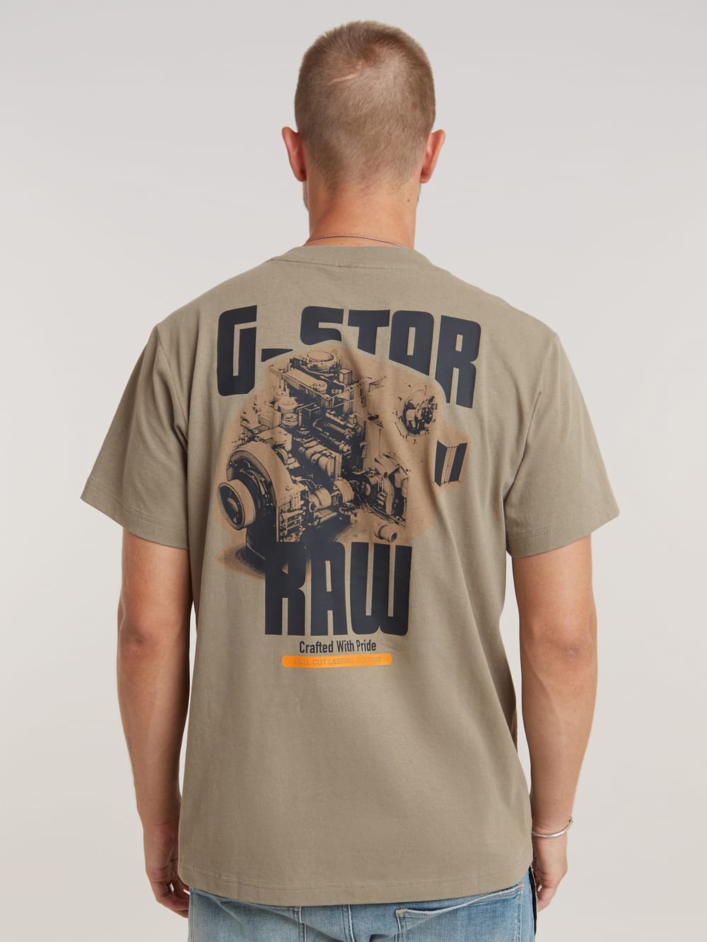 T Shirt Engine Back Graphic Loose Vert G STAR CA