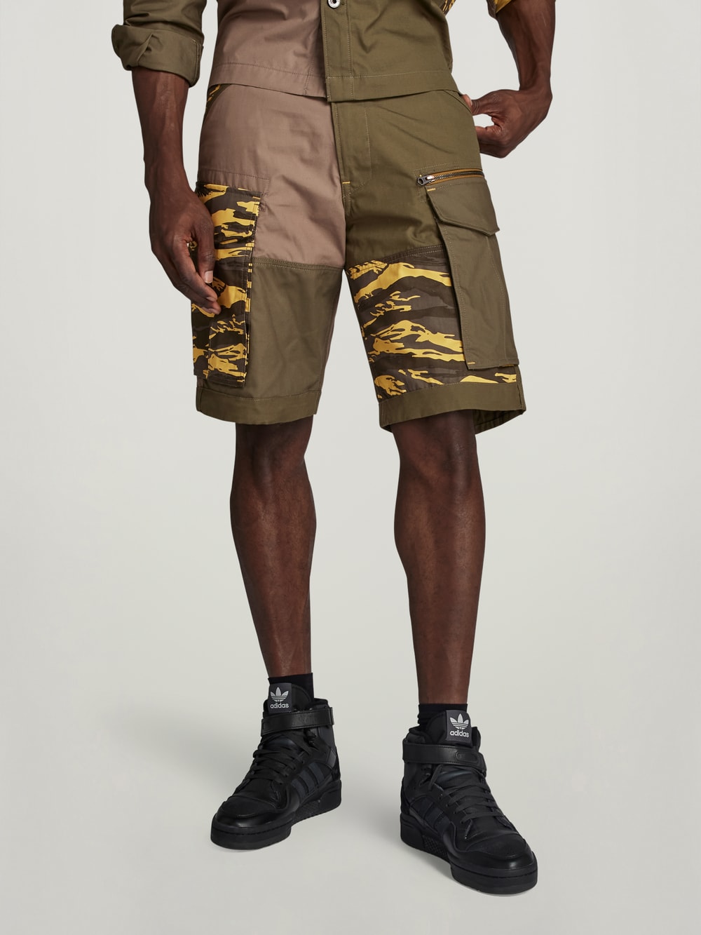 Rovic Zip Relaxed Shorts Grey G STAR CA